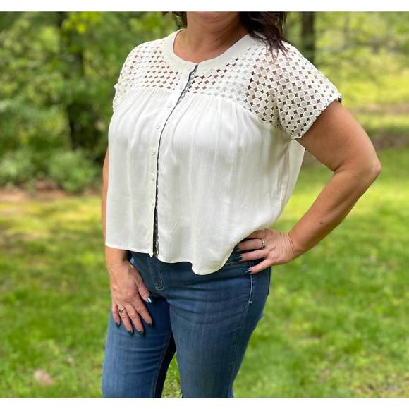 Hem & Thread | Tops | New Hem Thread Laced Crop Top In Ivory | Poshmark